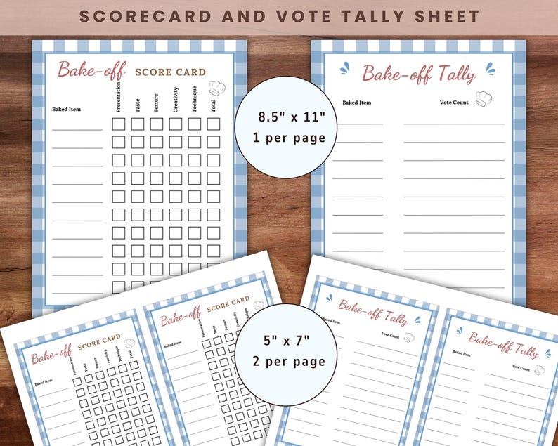 Baking Contest Bake off Award Certificate, Baking Contest Score Sheet ...