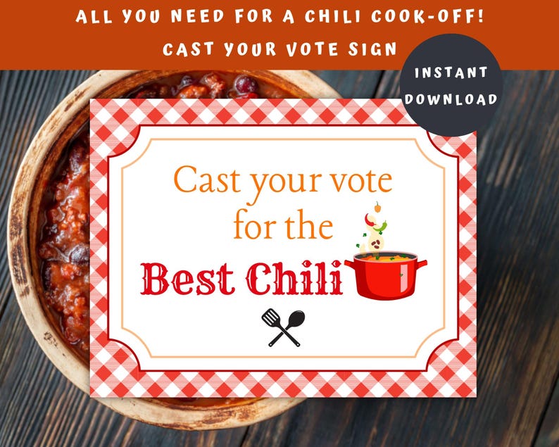 Chili Cook off Printable Award Certificates, Chili Cook off Score Card ...