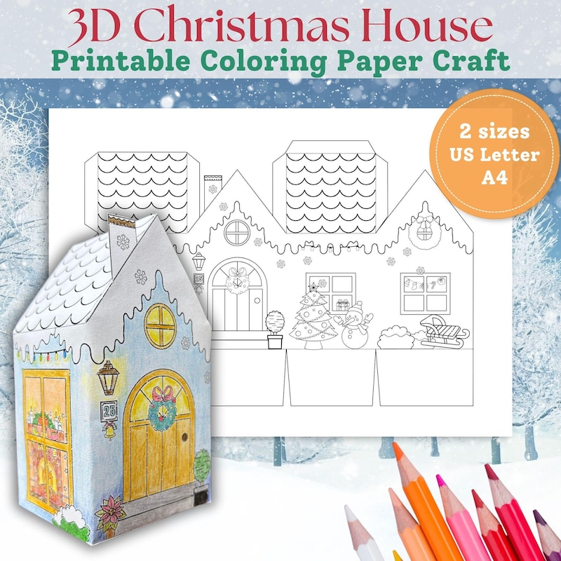 3d Christmas House Svg - Etsy