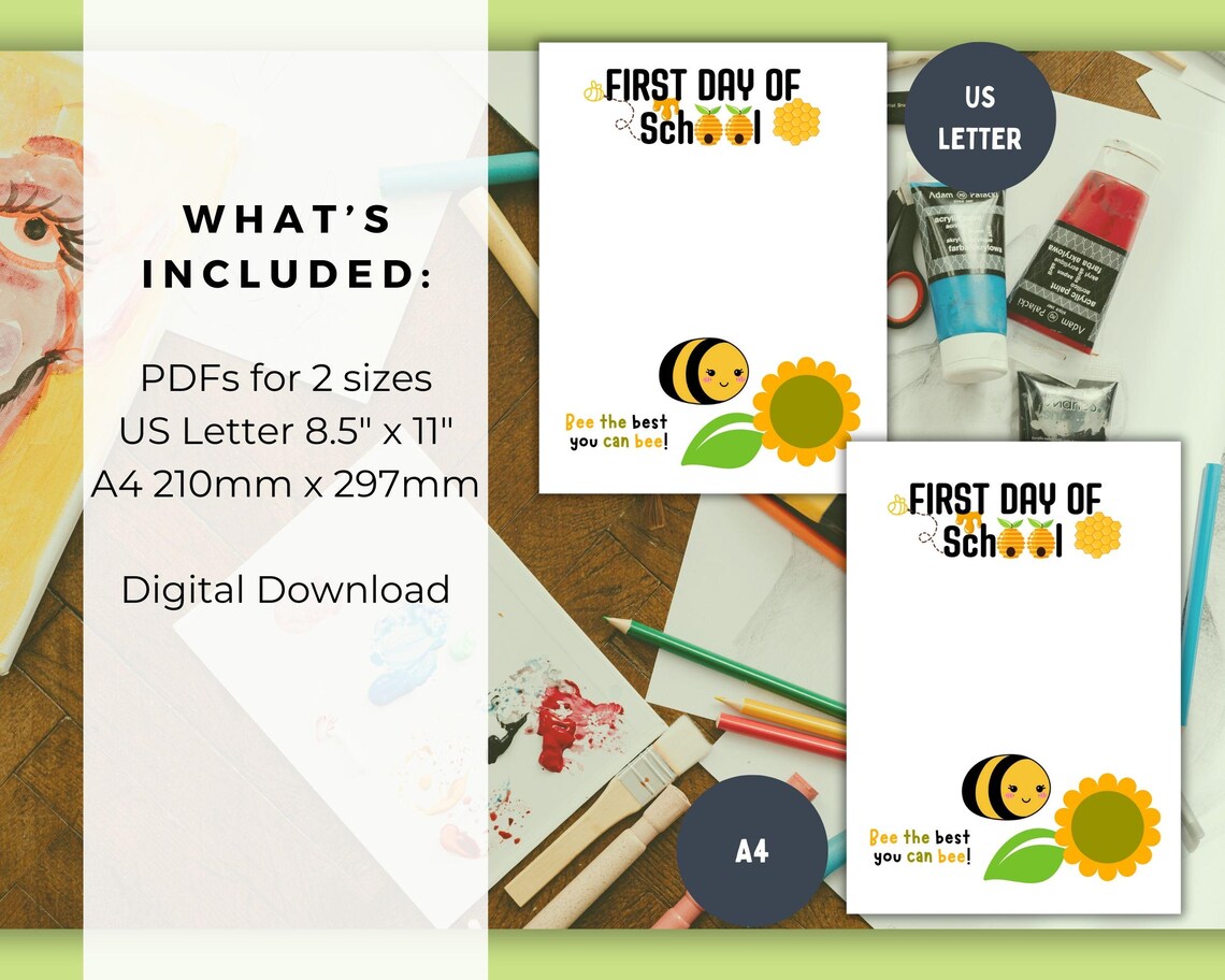 First Day of School Bee Handprint Craft for Toddler, Preschool ...