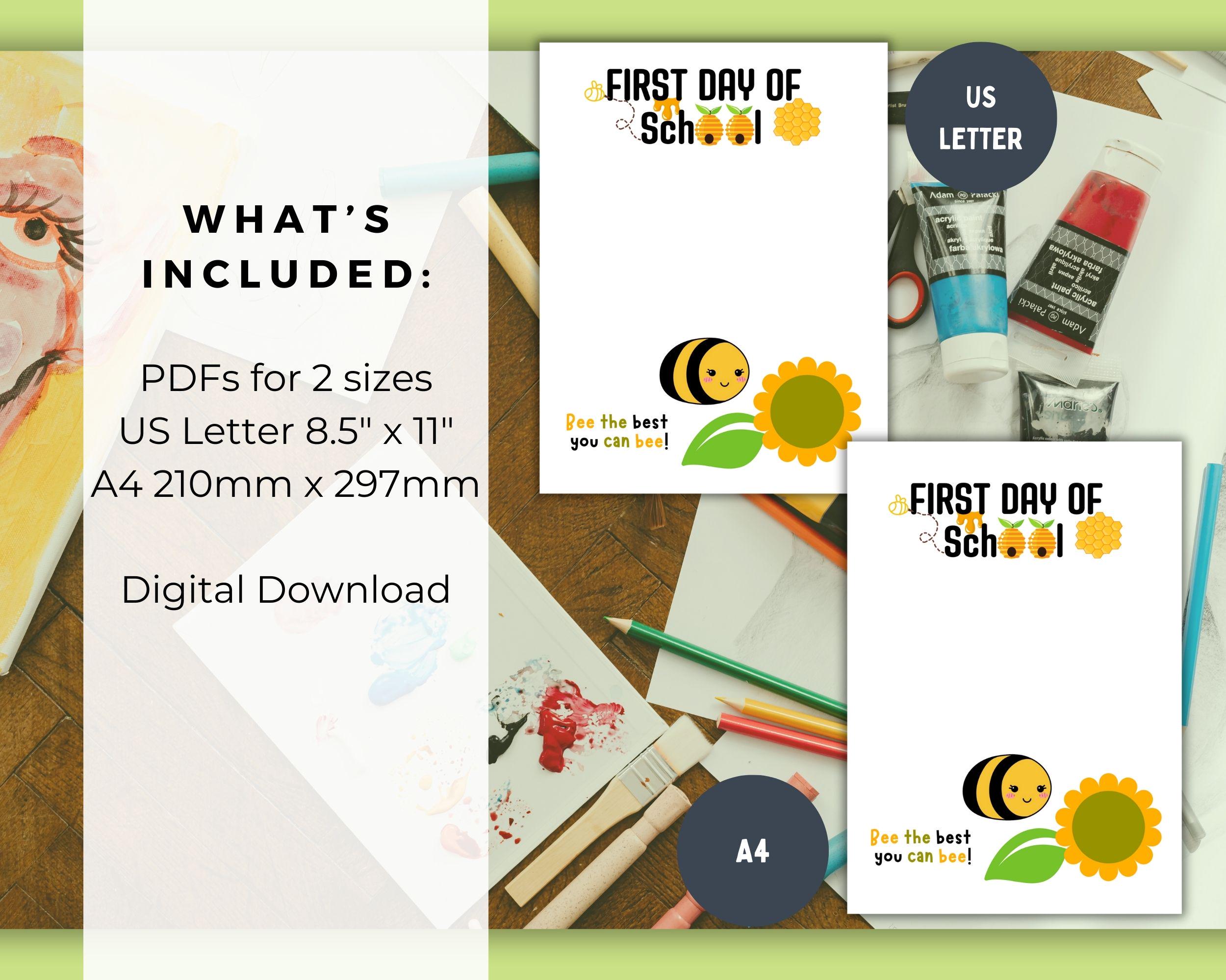 First Day of School Bee Handprint Craft for Toddler, Preschool ...