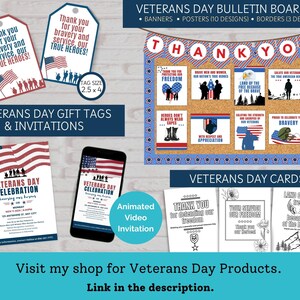 Veterans Day Bulletin Board Kit, Patriotic Posters, Thank You Veterans ...