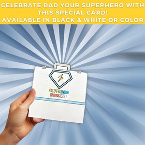 Fathers Day Bible Craft, Super Hero Dad Toolbox Coloring Card ...