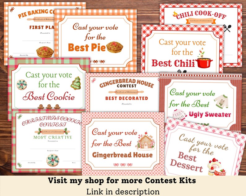 Baking Contest Bake off Award Certificate, Baking Contest Score Sheet ...