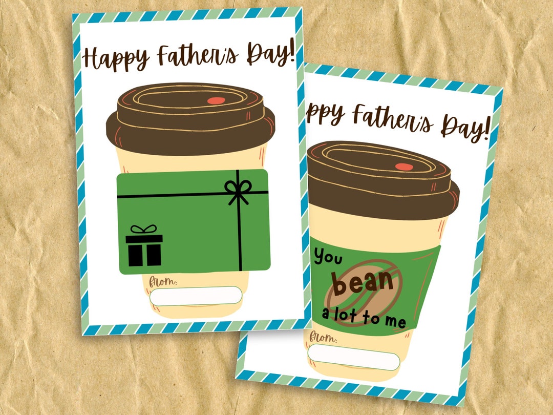 Fathers Day Gift Card Holder, Printable Fathers Day Card, Coffee Gift ...