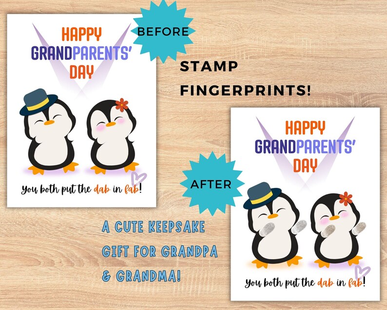 Grandparents Day Handprint Craft, Toddler Fingerprint Art Card ...