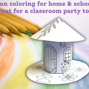 Fairy House Paper Craft for Kids, Paper House Template, DIY 3D Paper ...