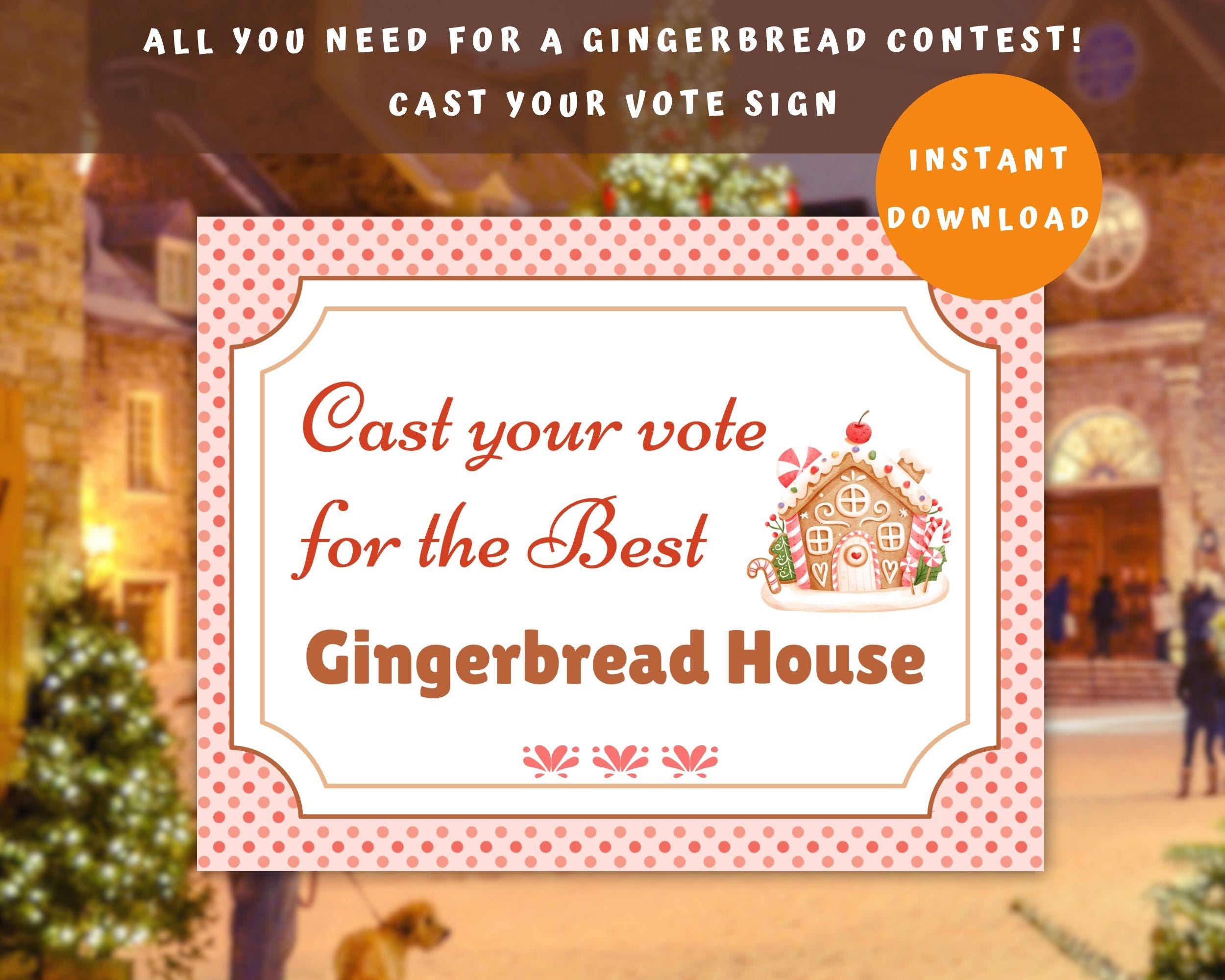 Gingerbread House Decorating Contest Kit, Christmas Award Certificates ...