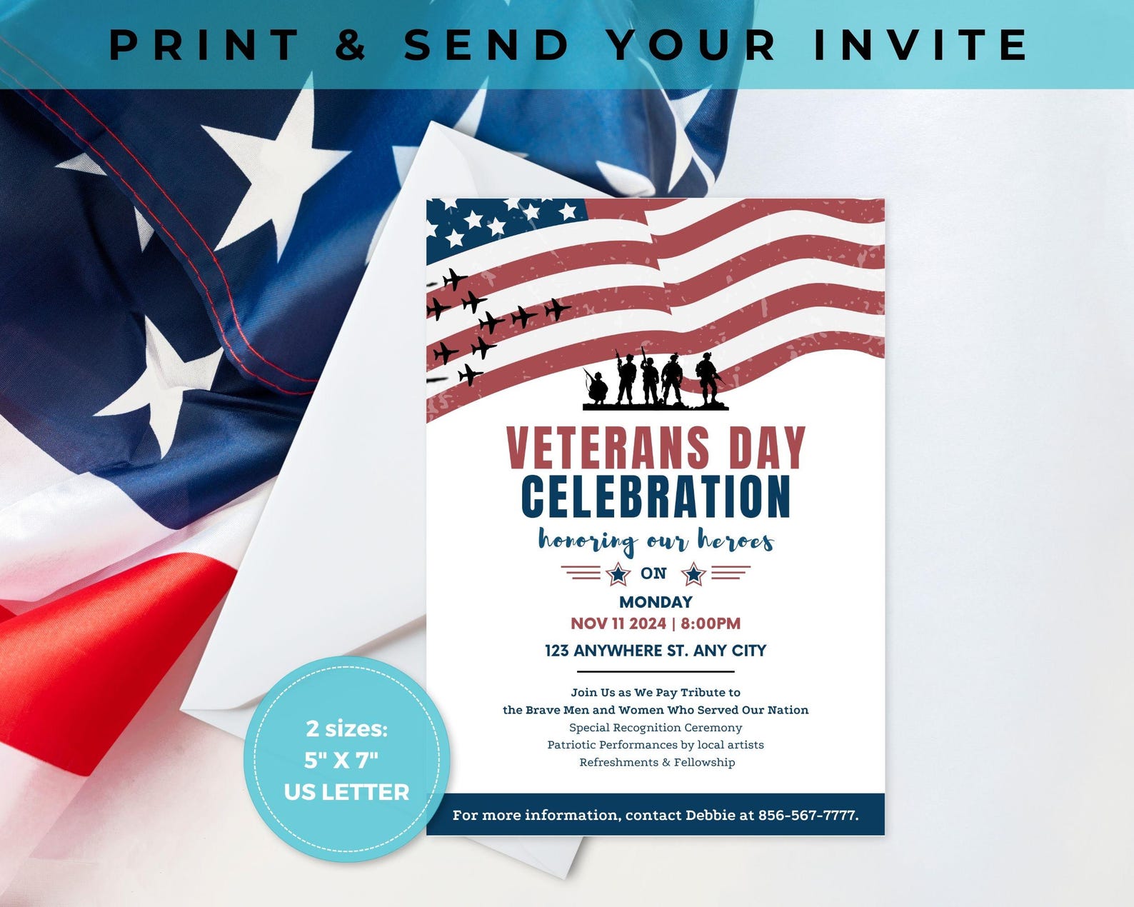 Editable Veterans Day Event Flyer, Animated Invitation Party Template ...
