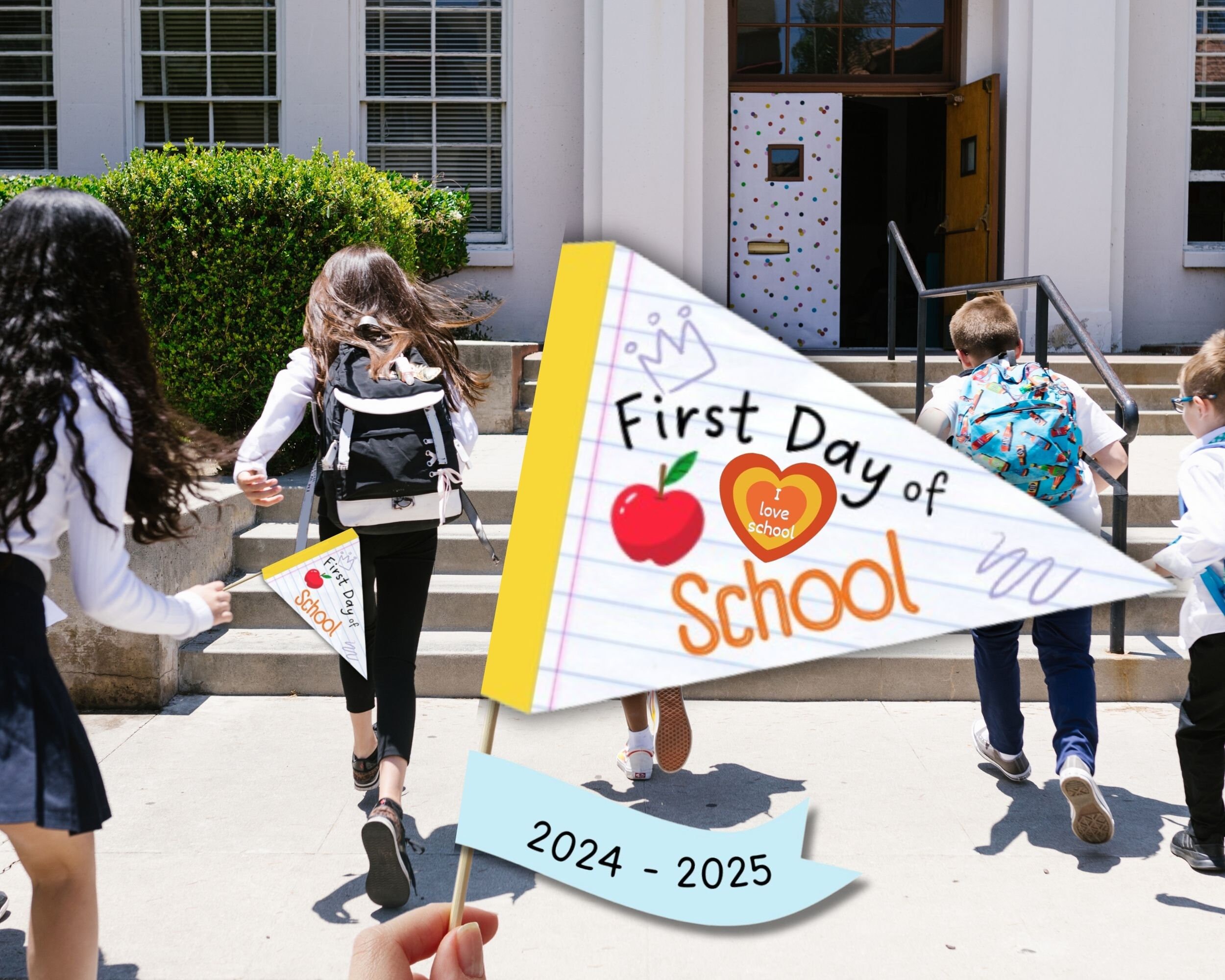First Day of School Pennant Flag, Last Day of School Classroom Flag ...