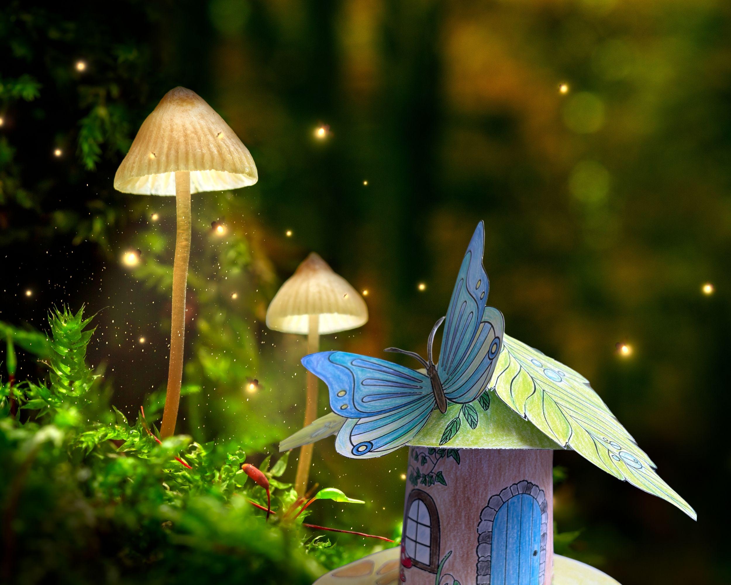 Fairy House Paper Craft for Kids, Paper House Template, DIY 3D Paper ...