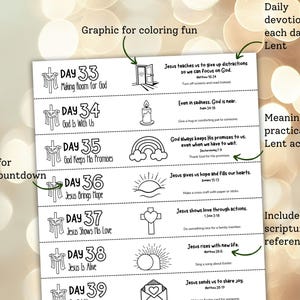 40 Days of Lent Countdown Chain, Lent Calendar for Kids, Lent Sunday ...