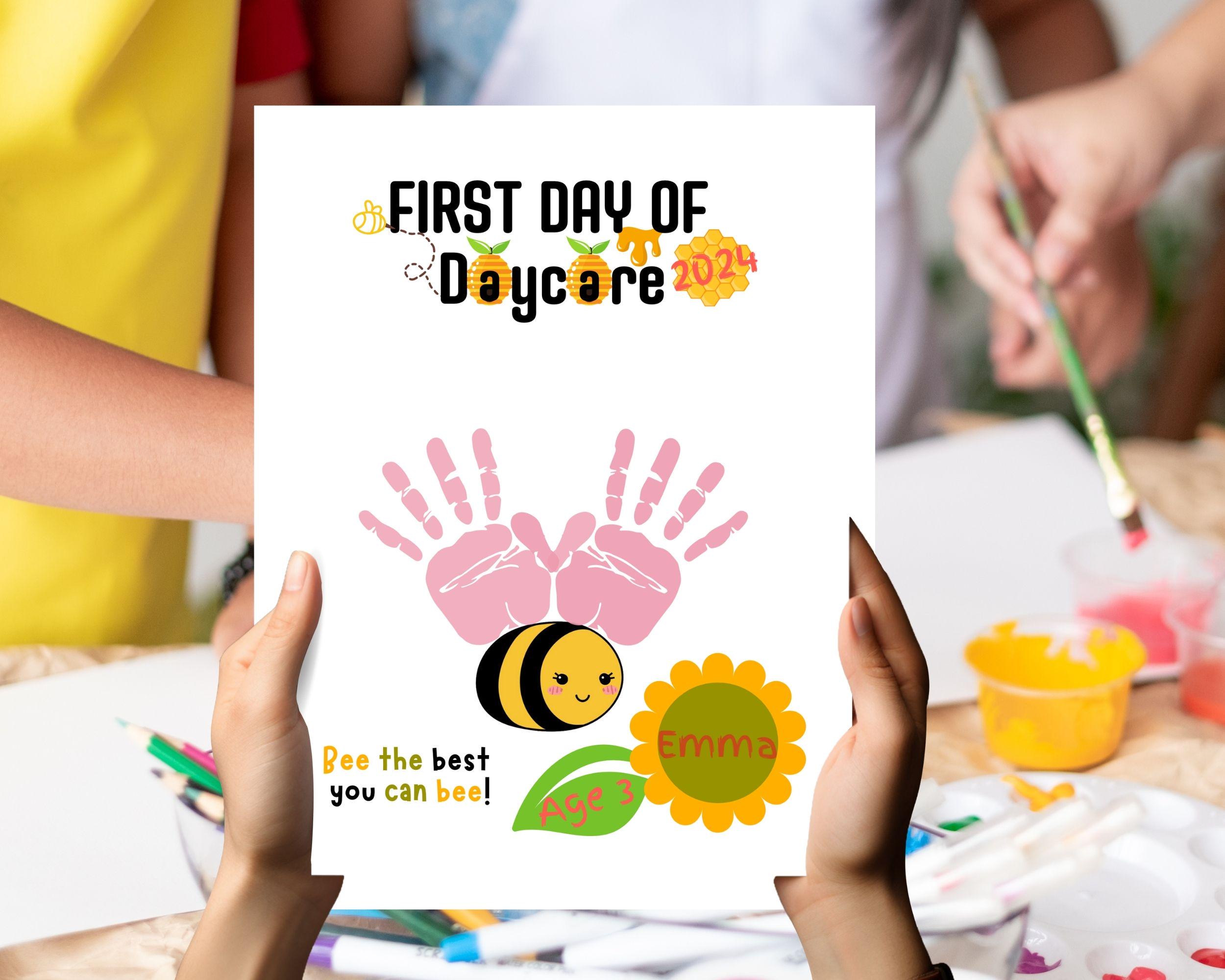 First Day of Daycare Bee Handprint Craft for Toddler, Preschool ...
