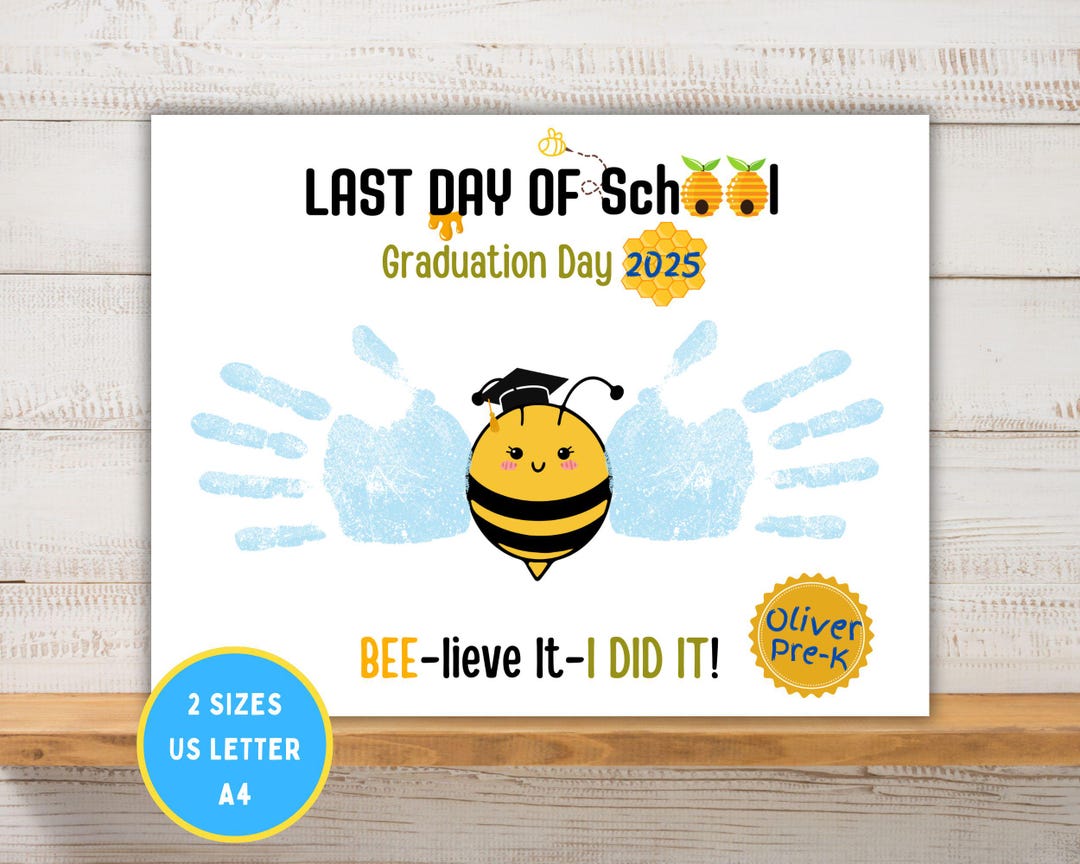 Last Day of School Handprint Craft, End of Preschool Graduation ...