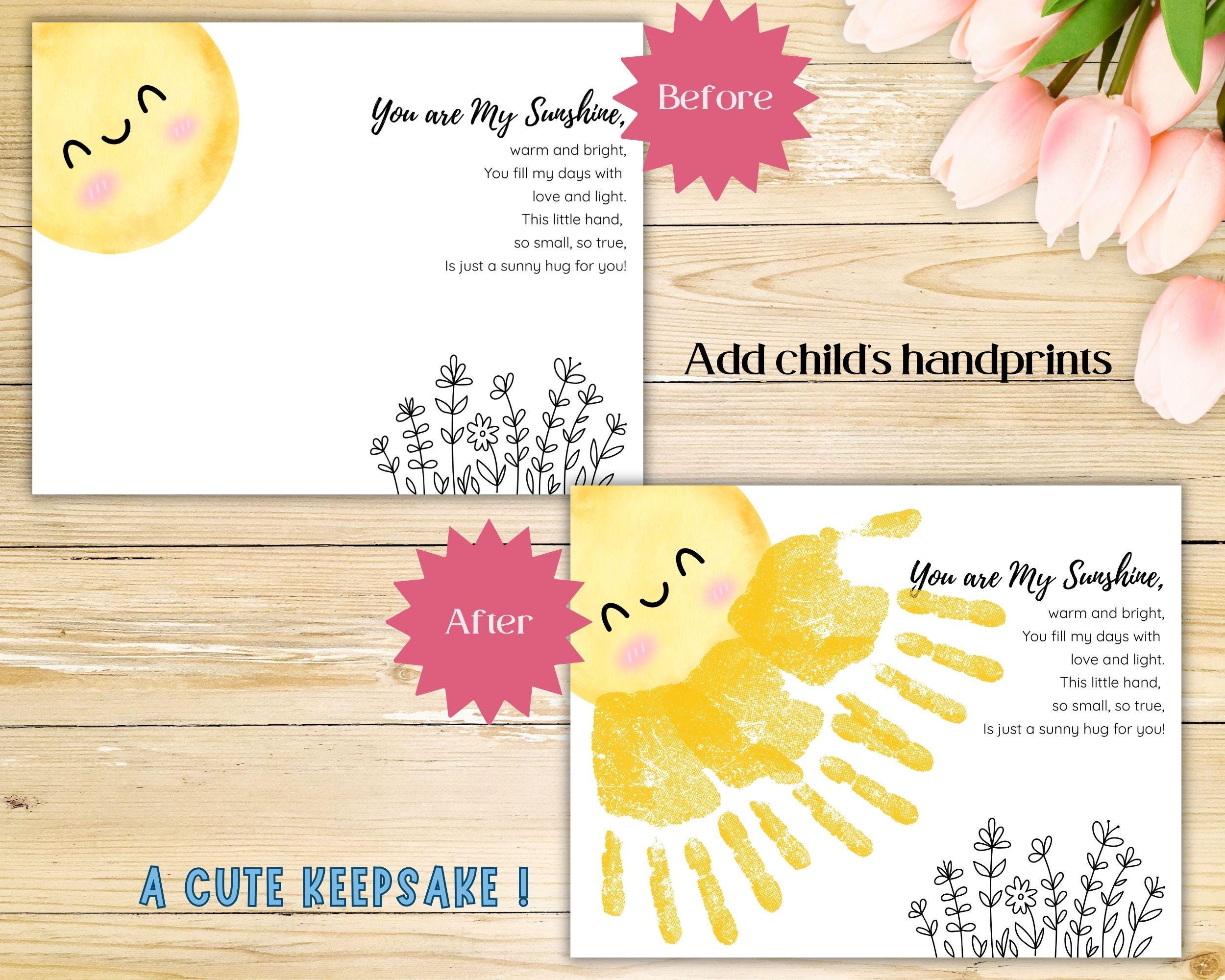 Mothers Day You Are My Sunshine Handprint Poem, Toddler Handprint Craft ...