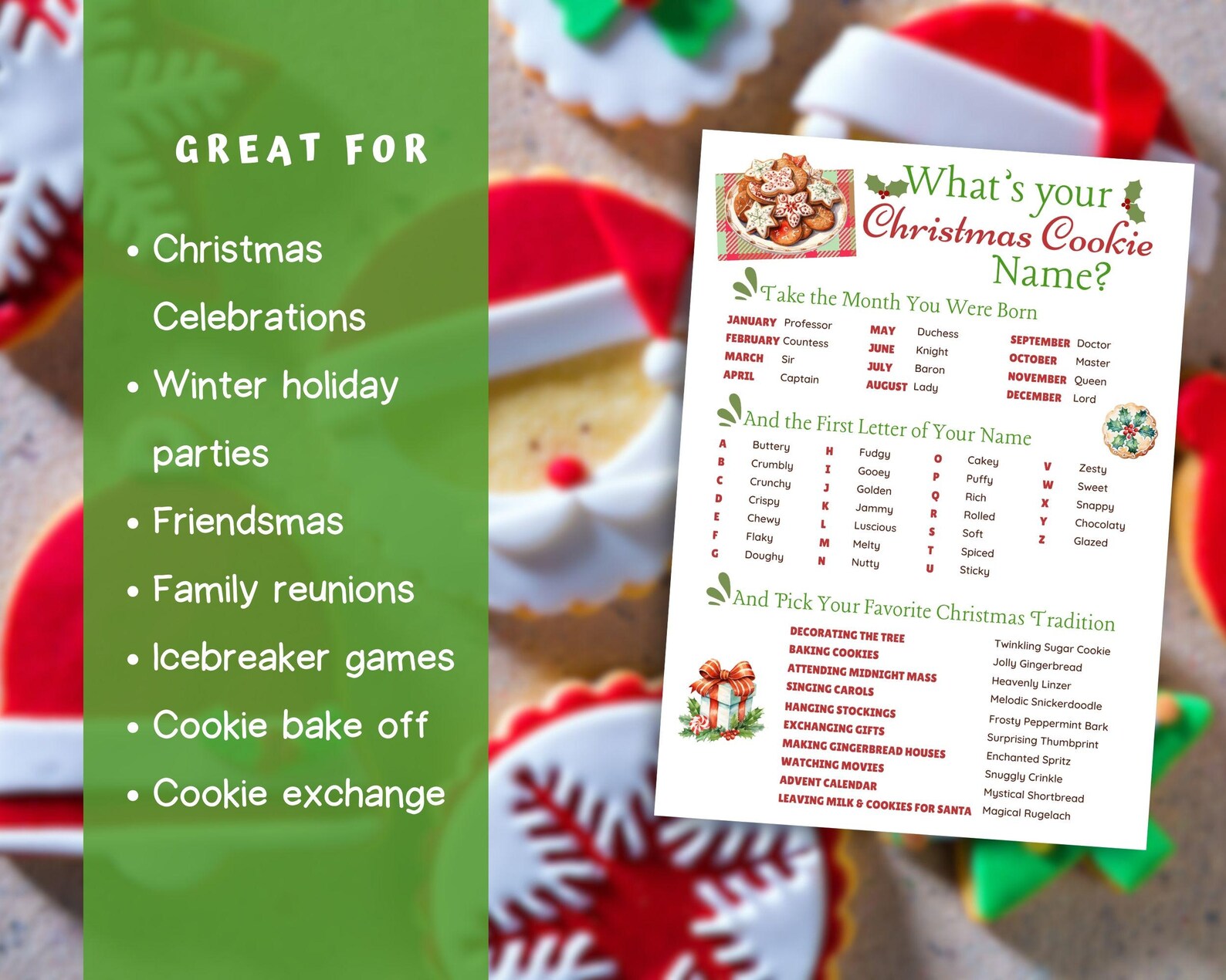 What’s Your Christmas Cookie Name Generator Game, Cookie Decorating ...