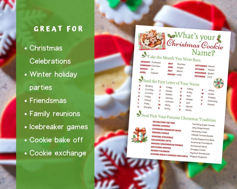What’s Your Christmas Cookie Name Generator Game, Cookie Decorating ...