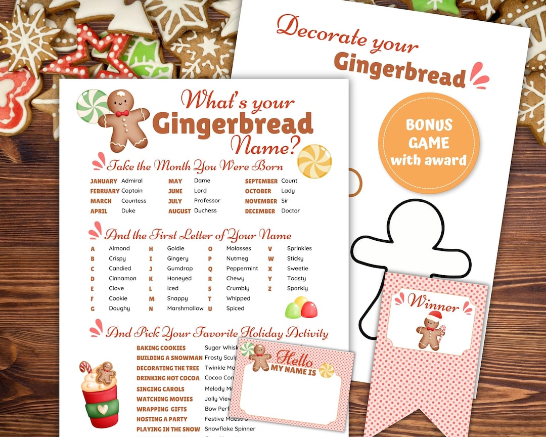 Whats Your Gingerbread Name Generator Game, Gingerbread House ...