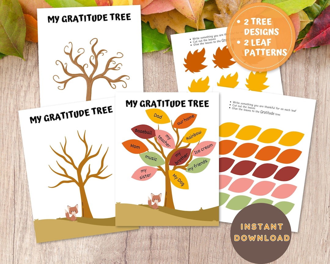 Thanksgiving Gratitude Tree Craft, DIY Kids Classroom Gratitude Craft ...