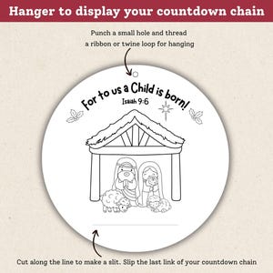 Nativity Story Christmas Countdown Chain, Bible Verse Advent Calendar ...