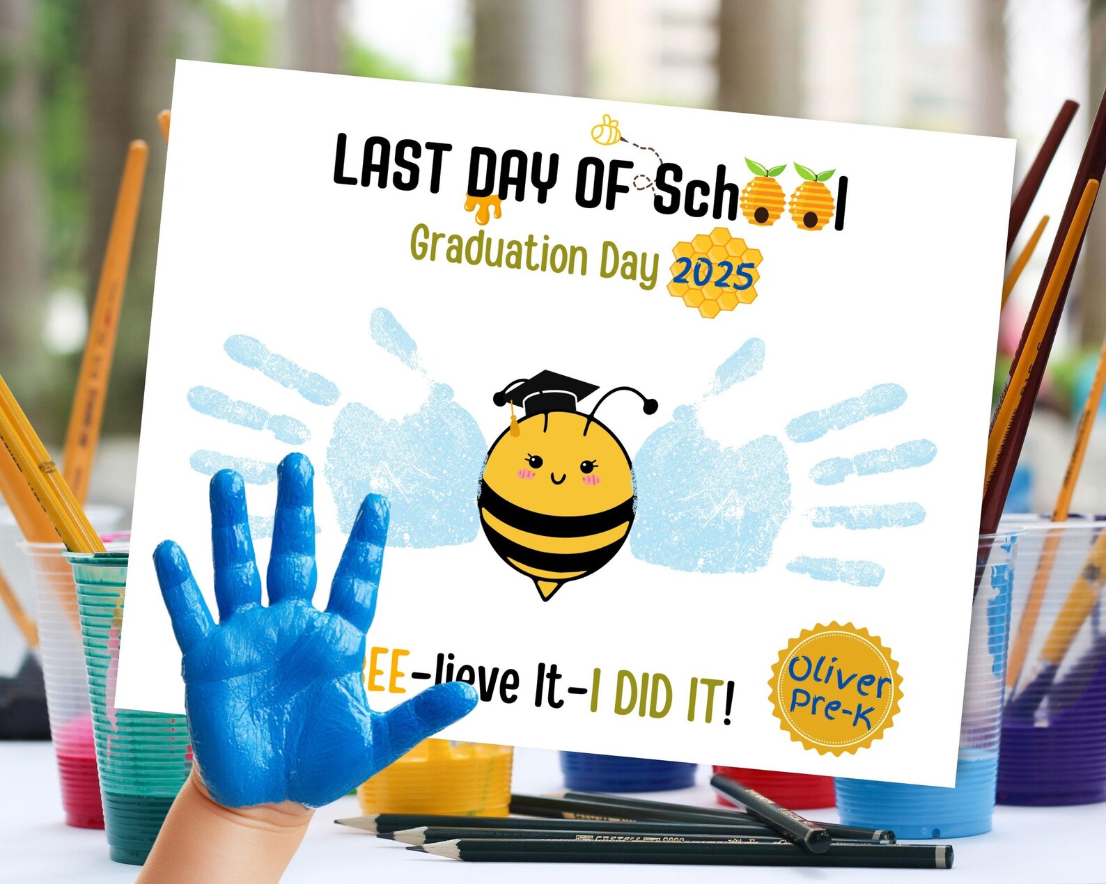 Last Day of School Handprint Craft, End of Preschool Graduation ...