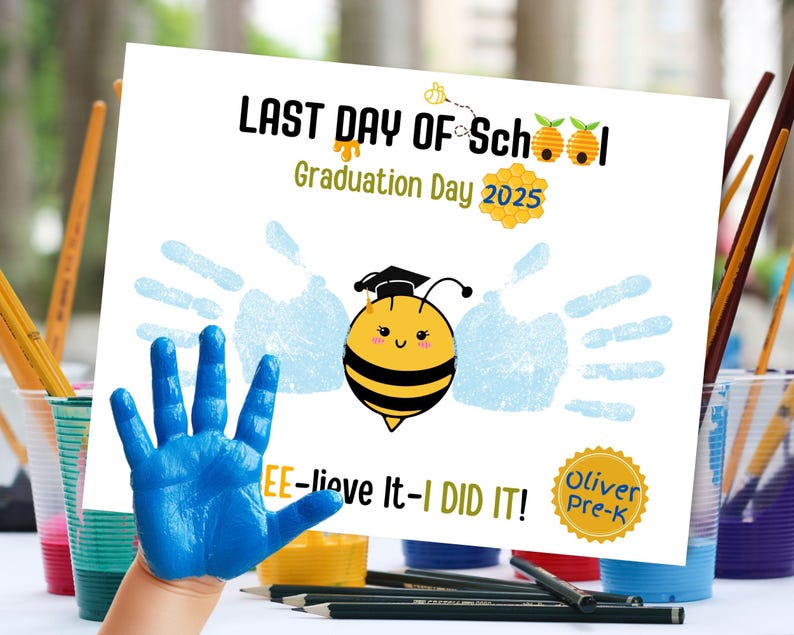 Last Day of School Handprint Craft, End of Preschool Graduation ...