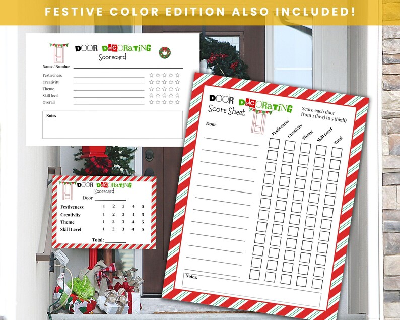 Door Decorating Score Card, Classroom Door Decorating Contest Ballot ...
