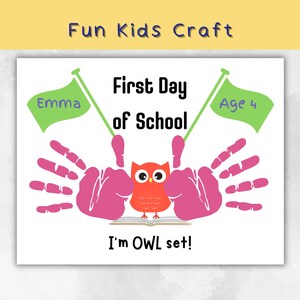 First Day of School Handprint Craft, Preschool Handprint, Craft for ...