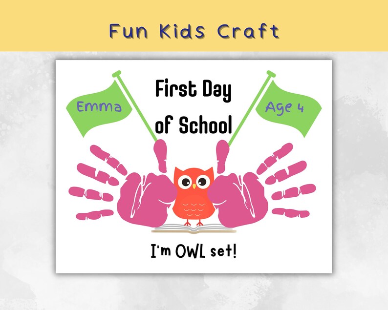 First Day of School Handprint Craft, Preschool Handprint, Craft for ...