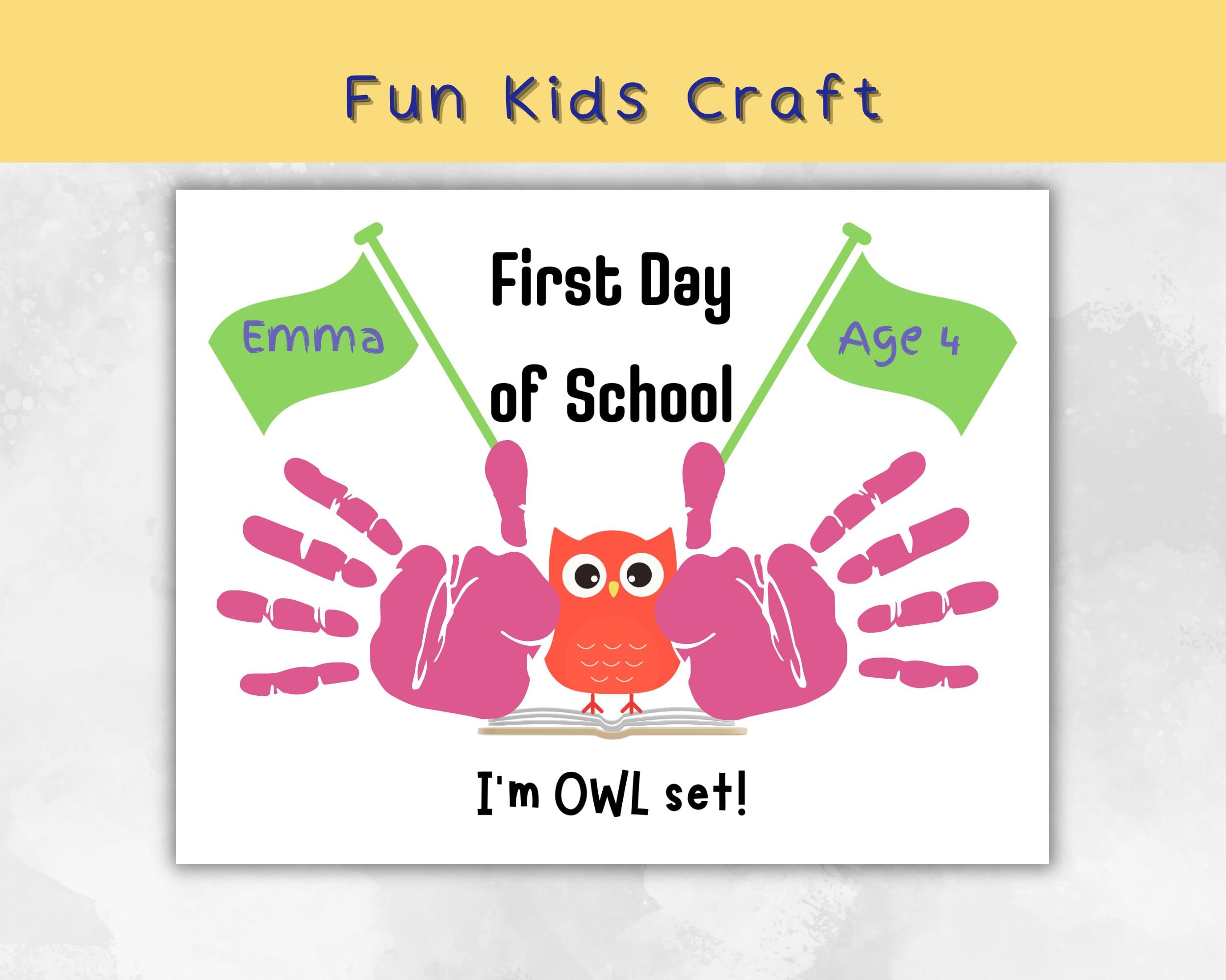 First Day of School Handprint Craft, Preschool Handprint, Craft for ...