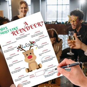Who is Most Like Reindeer Game, Christmas Party Game, Holiday Trivia ...