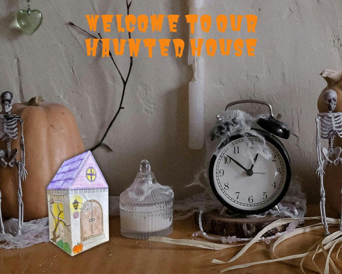 Haunted House Papercraft, 3D Paper House Template, Spooky Paper Houses ...