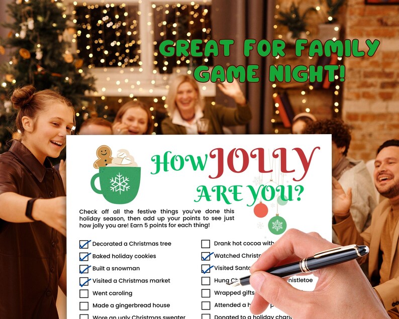 Christmas Trivia Adult Christmas Game, How Jolly Are You Christmas ...