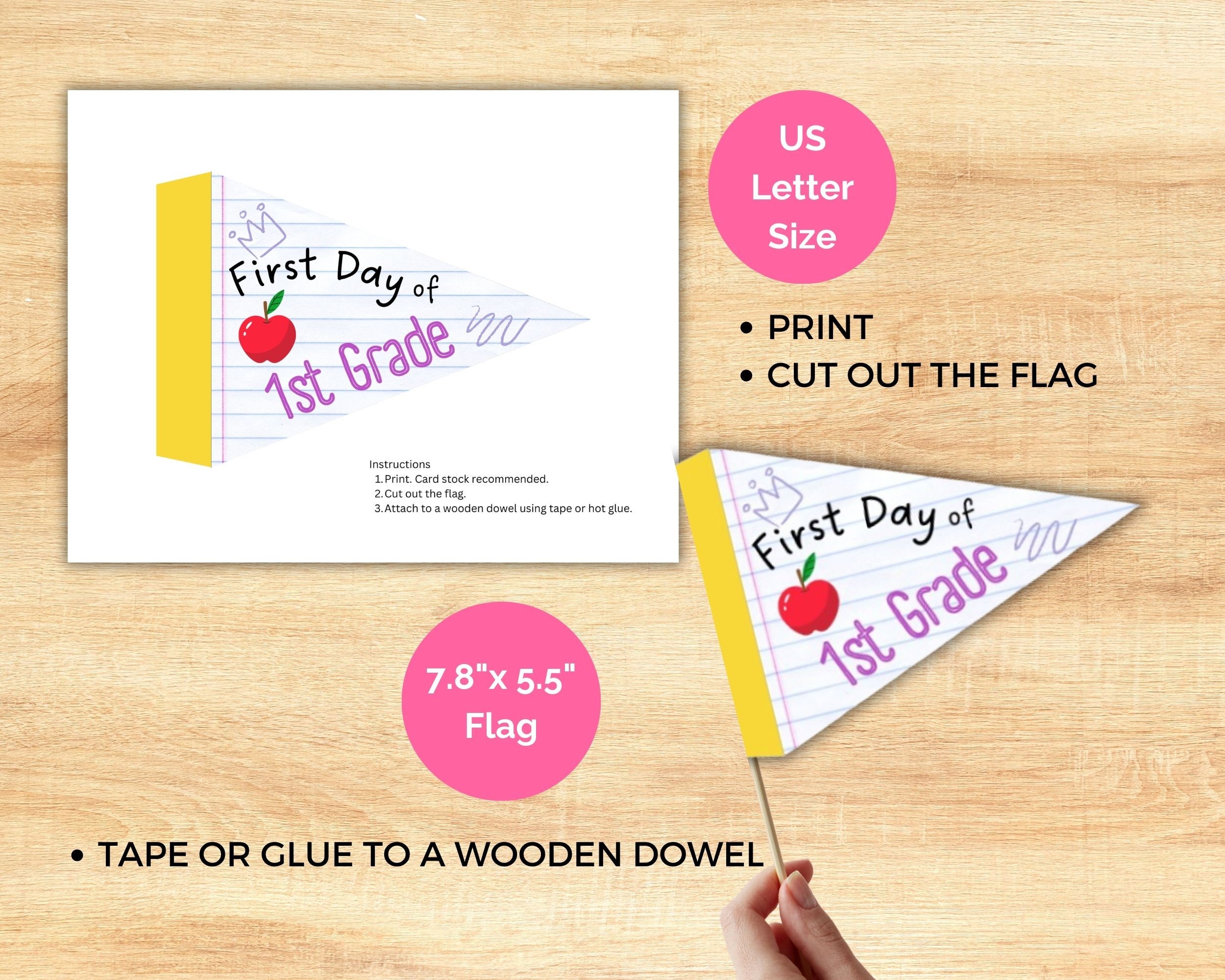 First Day of School Pennant Flag, Last Day of School Classroom Flag ...