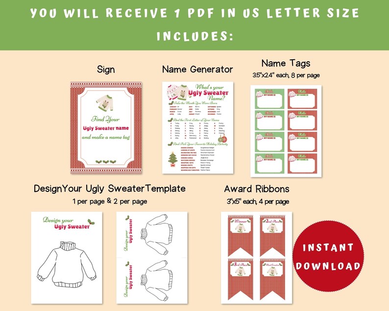 What’s Your Ugly Sweater Name Generator Game, Ugly Sweater Party ...