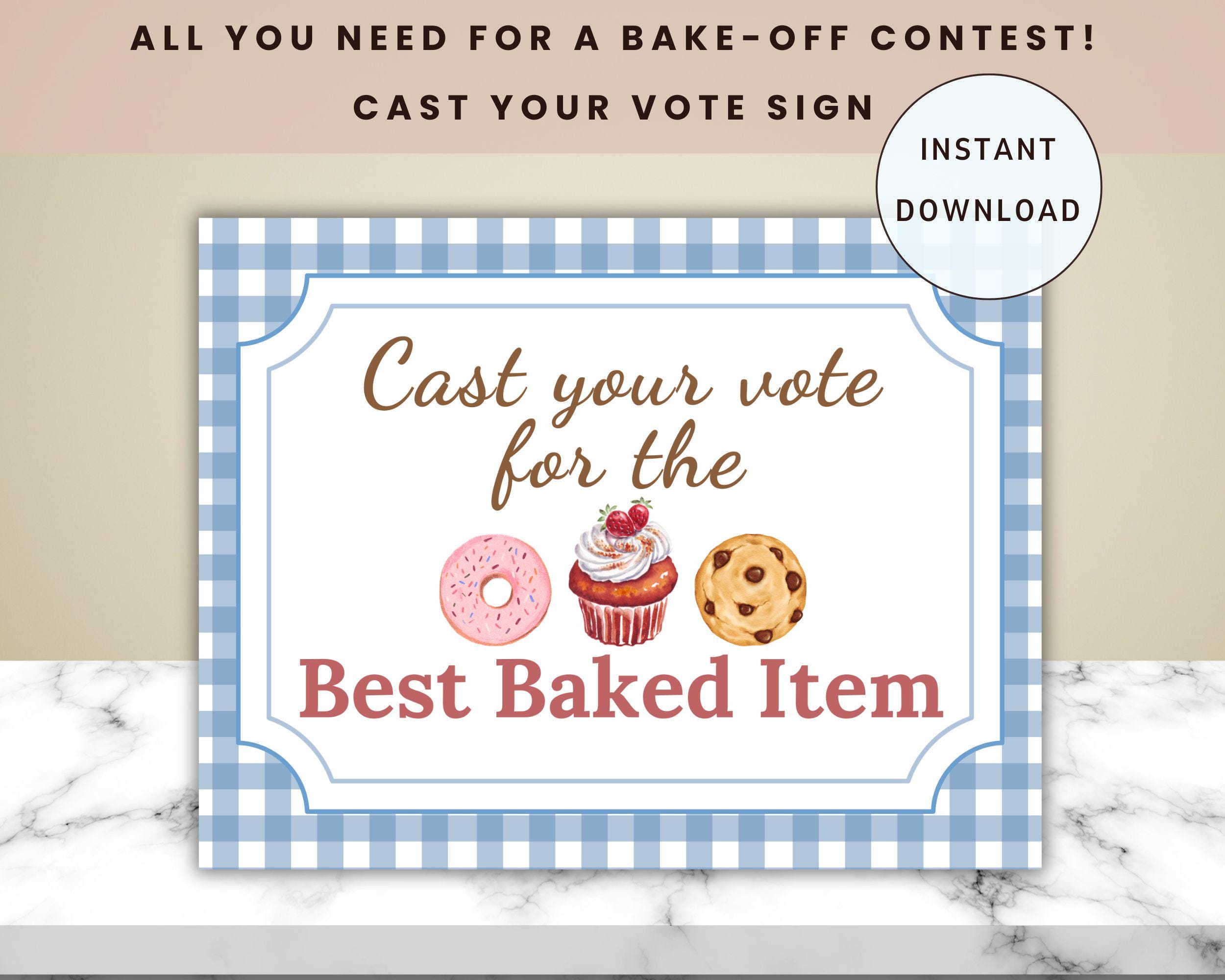 Baking Contest Bake off Award Certificate, Baking Contest Score Sheet ...