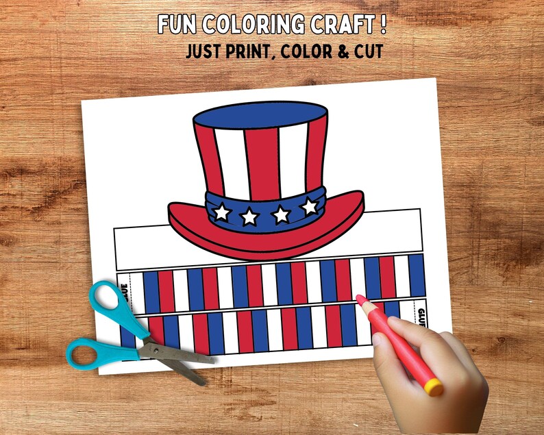 4th of July Paper Crown Template, Patriotic USA Headband, Fourth of ...