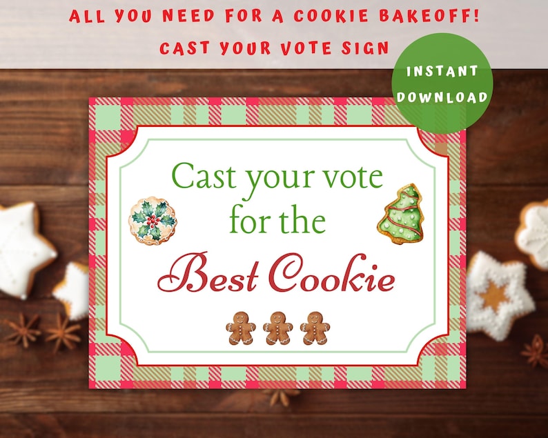 Christmas Cookie Contest Printable Award Certificates, Cookie Exchange ...