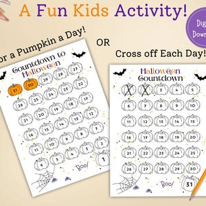Halloween Countdown Calendar Coloring Activity, Classroom Decor, Days ...