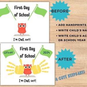 First Day of School Handprint Craft, Preschool Handprint, Craft for ...