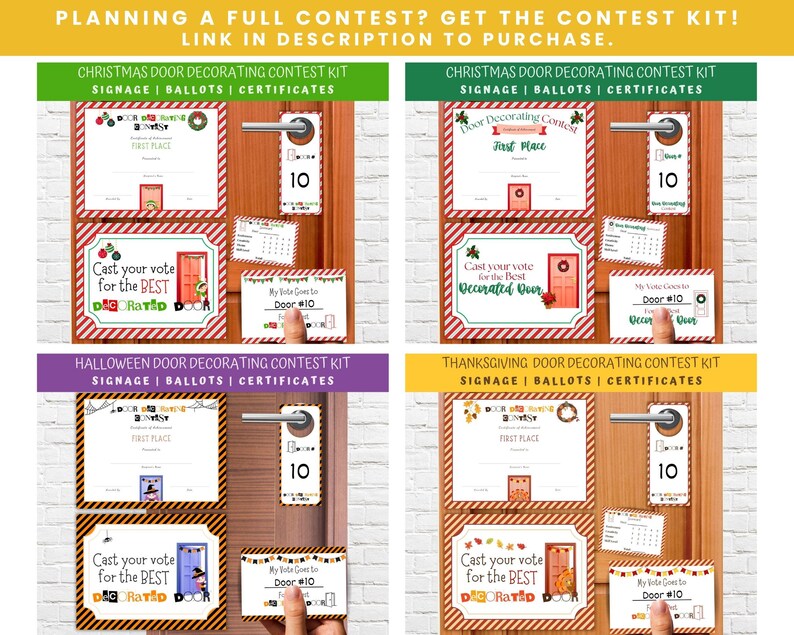 Door Decorating Score Card, Classroom Door Decorating Contest Ballot ...