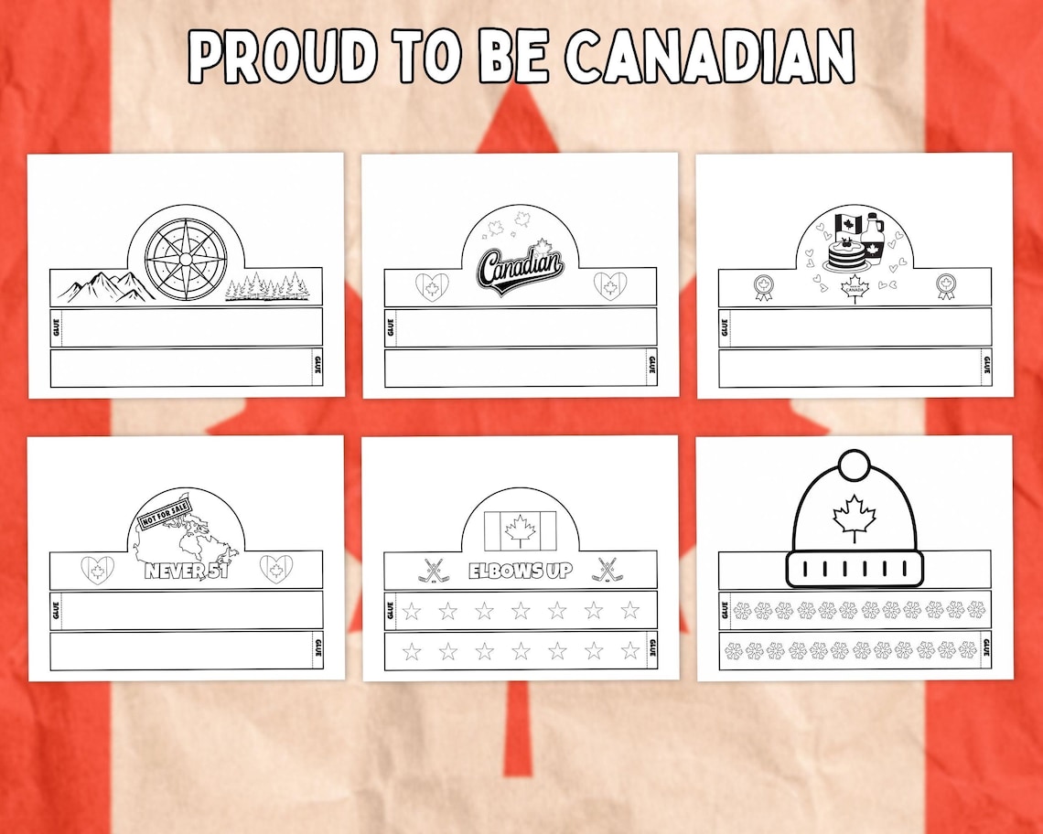 Canada Day Paper Crown Craft, Elbows up Canada Hat, Canada Day Party ...
