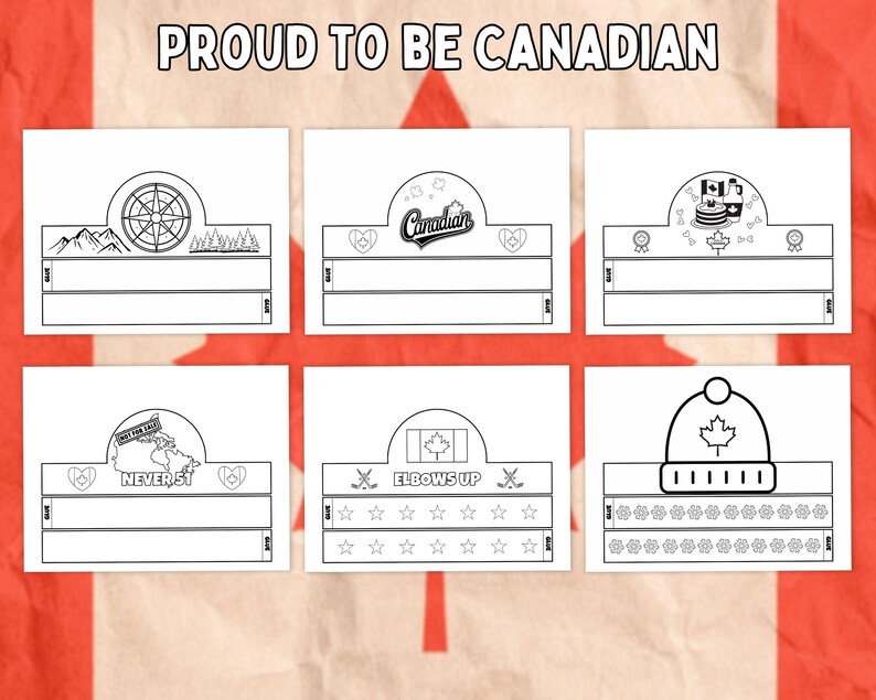 Canada Day Paper Crown Craft, Elbows up Canada Hat, Canada Day Party ...