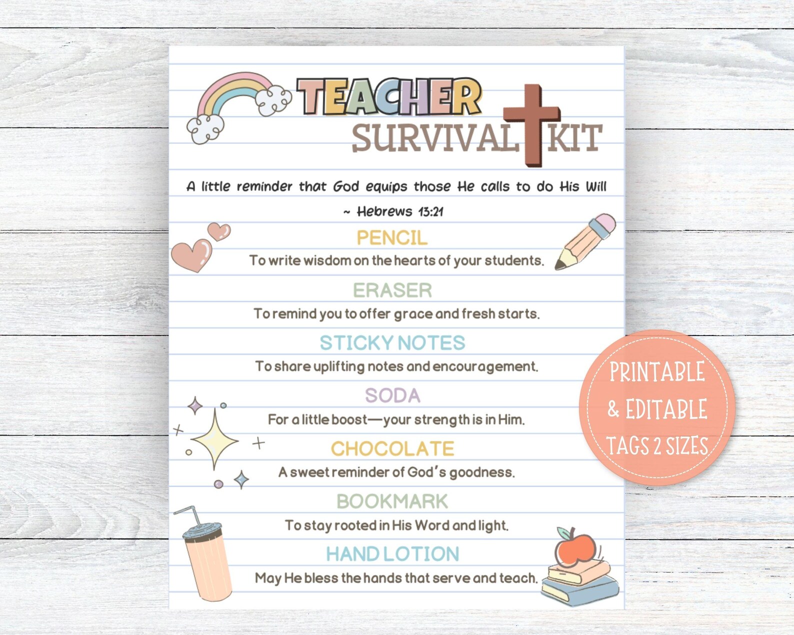 Christian Teacher Survival Kit, Gods Back to School Survival Kit Tags ...