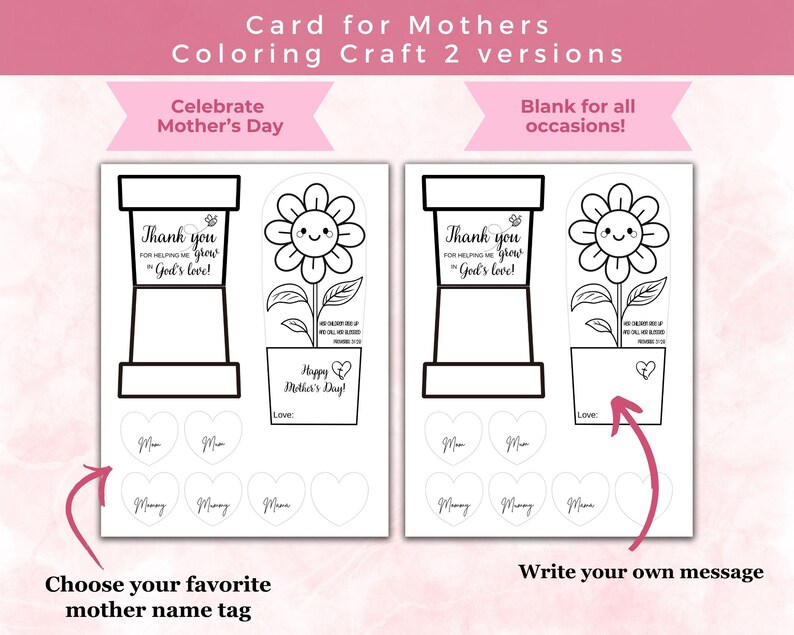 Christian Mothers Day Flower Coloring Card, Proverbs 31 Mothers Day ...