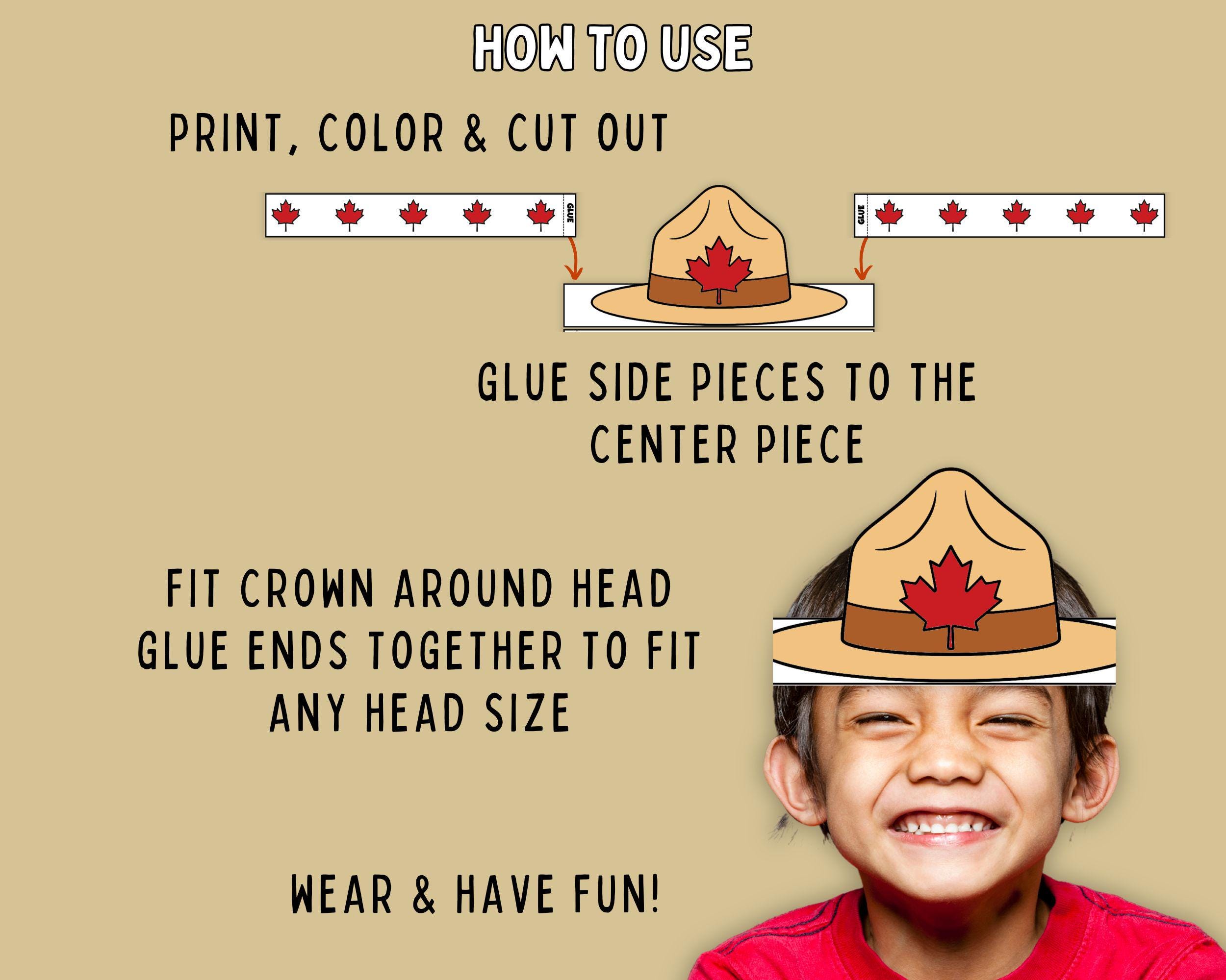 Canada Day Paper Crown Craft, Elbows up Canada Hat, Canada Day Party ...