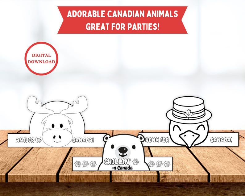 Canada Day Paper Crown Craft, Elbows up Canada Hat, Canada Day Party ...