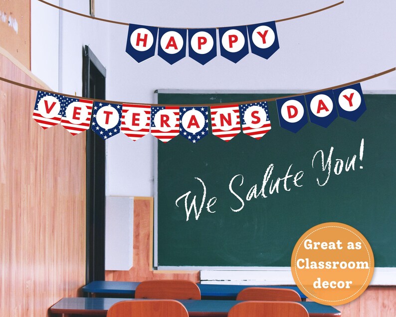 Veterans Day Bulletin Board Kit, Patriotic Posters, Thank You Veterans ...