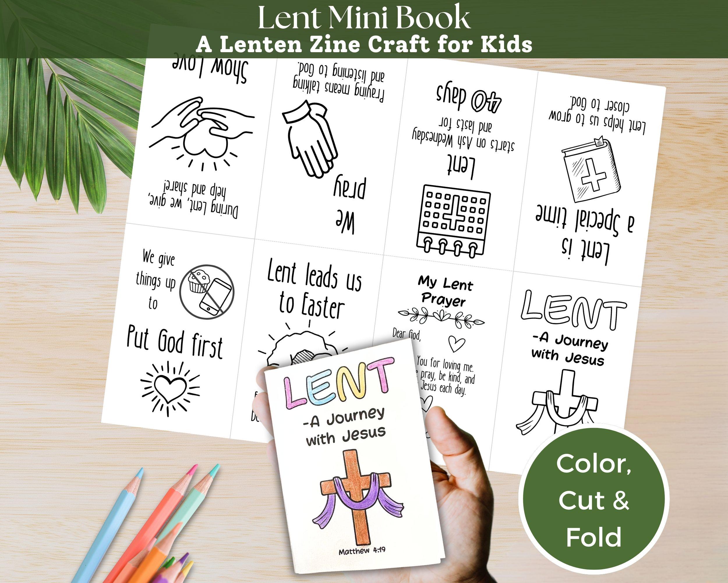 Lent Craft for Kids, Lent Coloring Mini Book Printable, Lent Sunday ...
