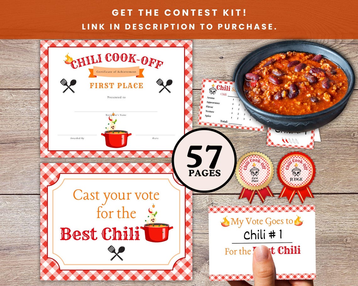 Chili Cook off Flyer Template, Office Chili Cookoff Editable Invitation ...
